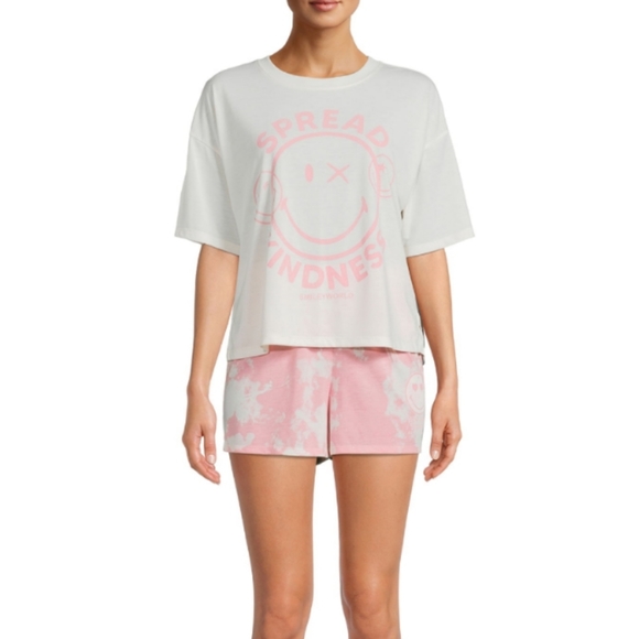 None | Intimates & Sleepwear | New Womens Matching Pj Short Set Pink ...
